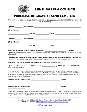 cremation records online Doc Template | pdfFiller