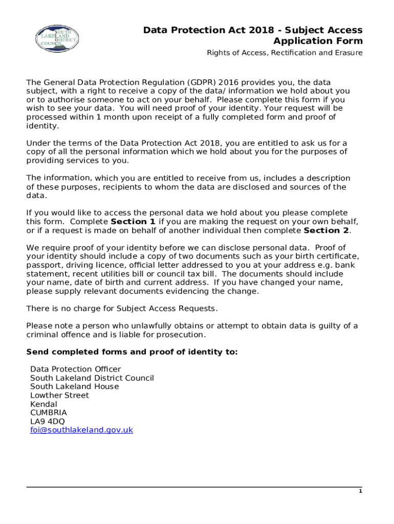 Data Protection Act 2018 Subject Access Application Doc Template data-protection-act-2018-subject-access-application-doc-template