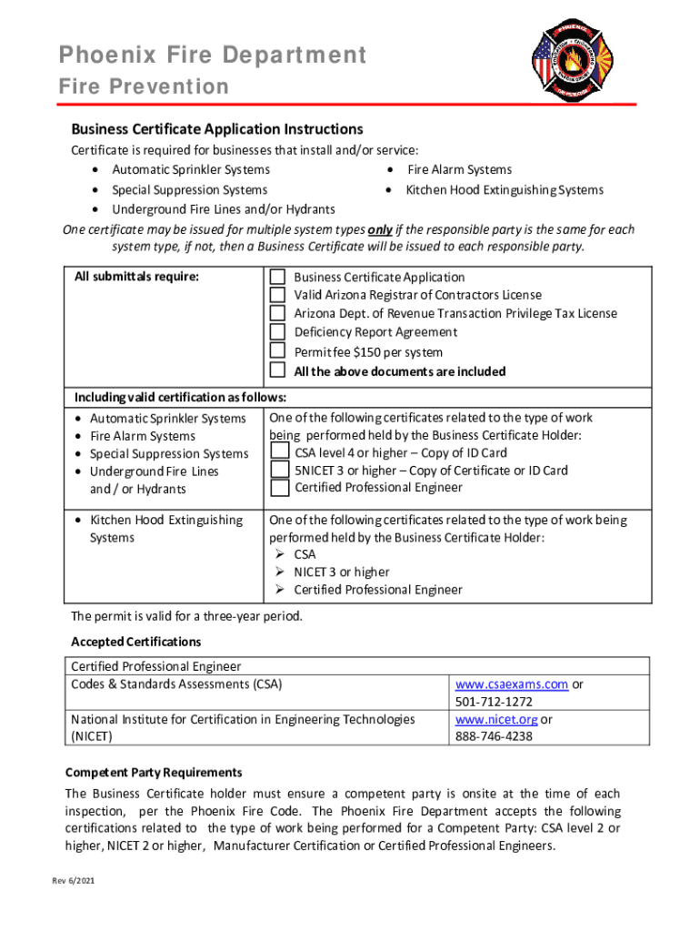Fillable Online fire safety certificate applicationUniwide Technologies ...