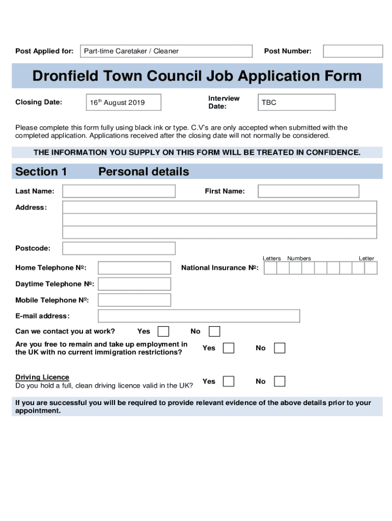 Fillable Online Fillable Online PDF Job Application Form Template ...