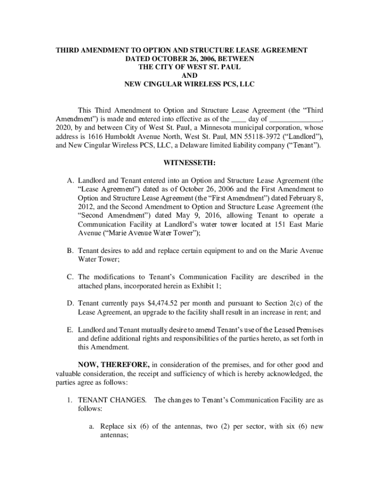 Fillable Online andoverks.civicweb.netdocument17987THIS fwm AMENDMENT TO TOWER LEASE AGREEMENT ...