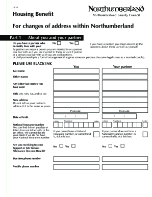 Fillable Online Housing Benefit: Report a change of circumstances - GOV ...