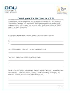 Fillable Online 12-11-20 Development Action Plan Template. 12-11-20 ...