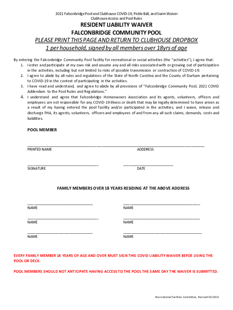 Fillable Online RELEASE AND LIABILITY WAIVER FOR COVID-19/CORONAVIRUS ...