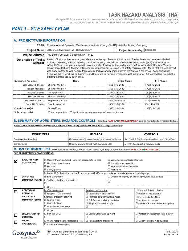 Fillable Online www.osha.govsitesdefaultDETAILED PROJECT HAZARD ...