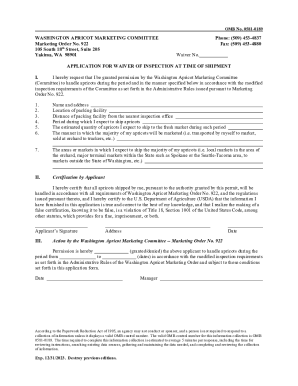 Fillable Online Inspection Waiver Application Form Fax Email Print ...