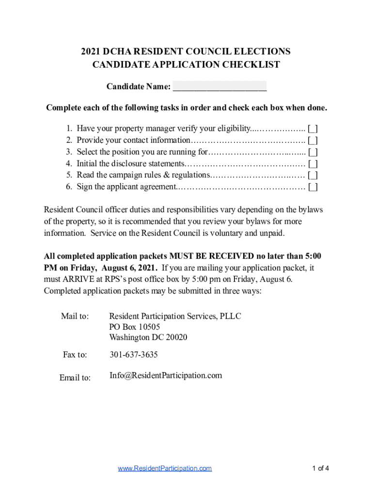 Fillable Online www.dchousing.orgdocselectionsPoliciesRESIDENT ...