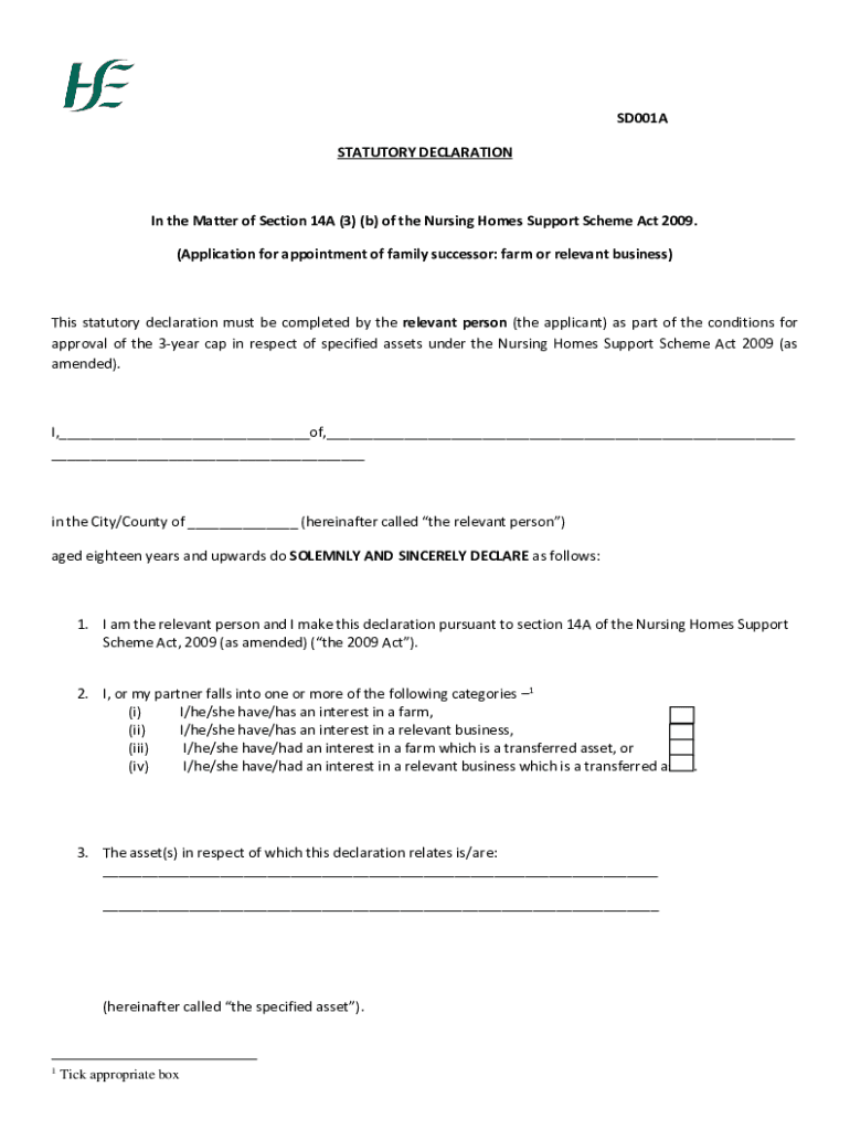 Fillable Online 001A -Client Statutory Declaration for appointment of a ...