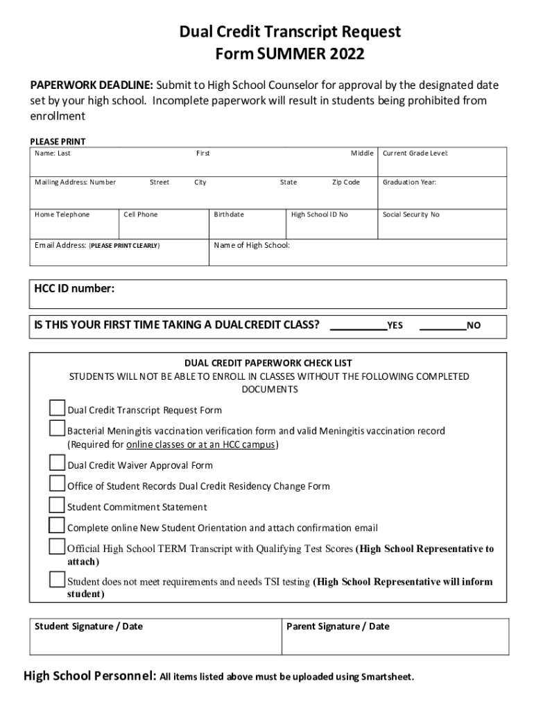 Fillable Online Dual Credit TSI Testing Procedure no cost ... - katyisd ...