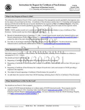 Fillable Online Form G-1566 Instructions. Instructions for Request for ...