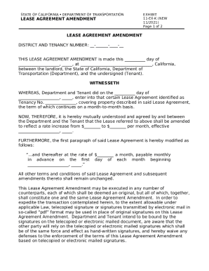 FIRST AMENDMENT TO COMMERCIAL LEASE AGREEMENT Sample ... - dot ca Doc Template | pdfFiller