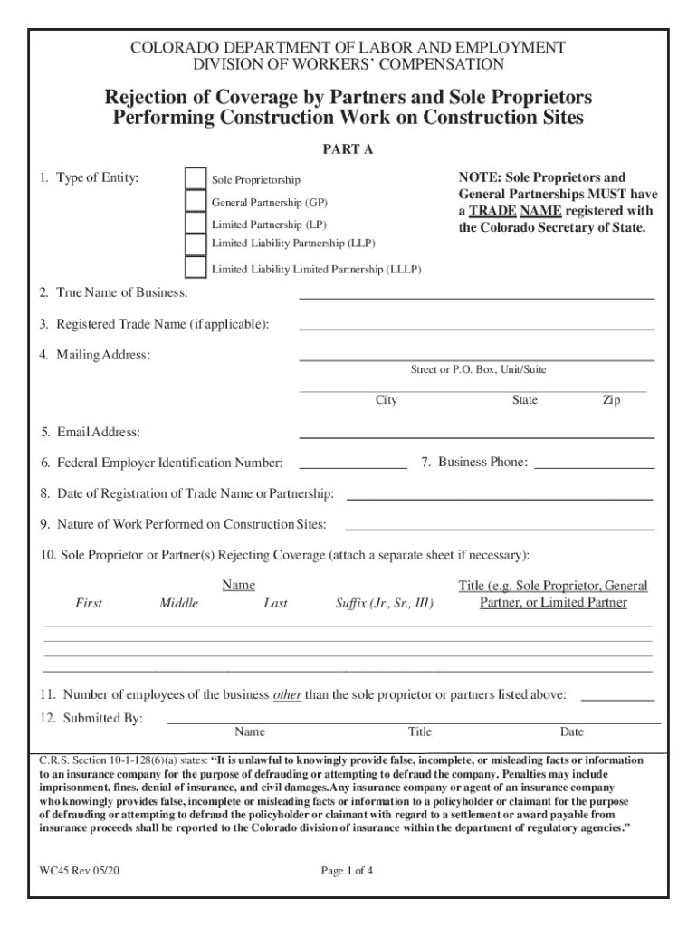 Fillable Online COLORADO DEPARTMENT OF LABOR AND EMPLOYMENT DIVISION OF ...