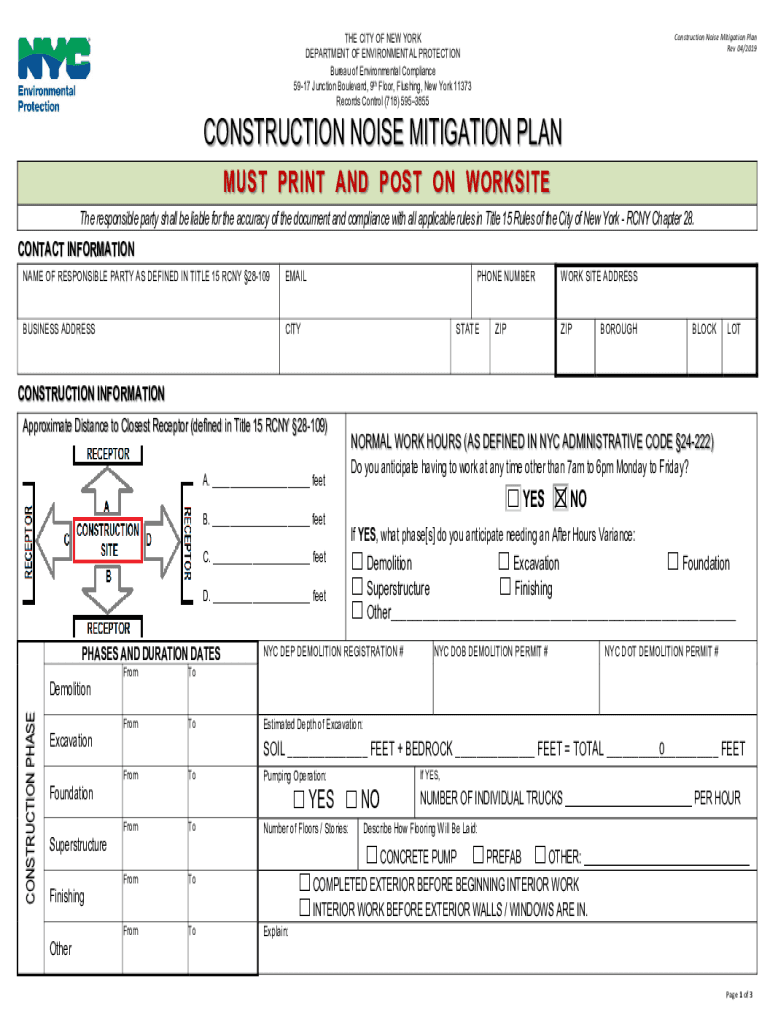 New york city noise: Fill out & sign online | DocHub