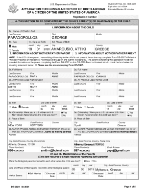 Fillable Online application for consular report of birth abroad of a ...
