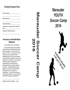 Fillable Online Parental Consent Form - Oakland football Fax Email ...