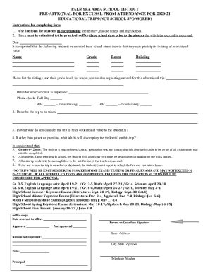 Fillable Online Educational Trip Form 20-21 - final Fax Email Print ...