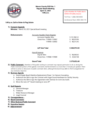 Fillable Online Mason County PUD No. 1 Call-in Number for Public due to ...