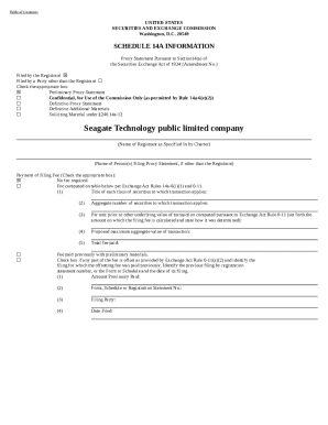 Seagate Technology plc (. EDGAR Online Pro Doc Template | pdfFiller