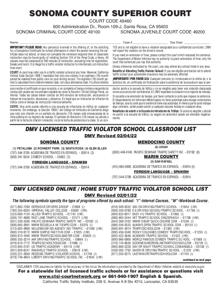 Fillable Online Fillable Online SONOMA COUNTY SUPERIOR COURT - CTSI Fax ...