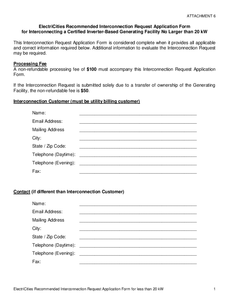 Fillable Online Fillable Online Interconnection Request Application Form ... Fax Email Print ...