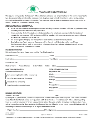 Fillable Online 10+ Travel Authorization Form Templates - PDF ...