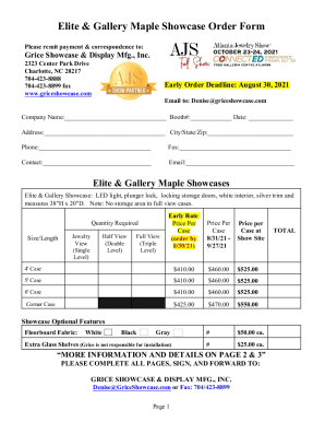 Fillable Online Fillable Online Elite & Gallery Maple Showcase Order Form ... Fax Email Print ...