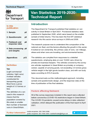 Fillable Online Van Statistics 2019-2020: Technical Report - cephalic ...