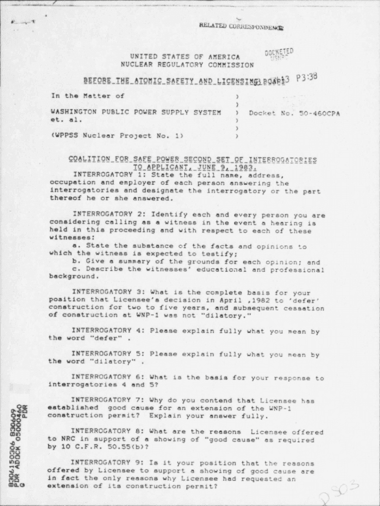 Fillable Online Second set of interrogatories.Certificate of Svc encl ...