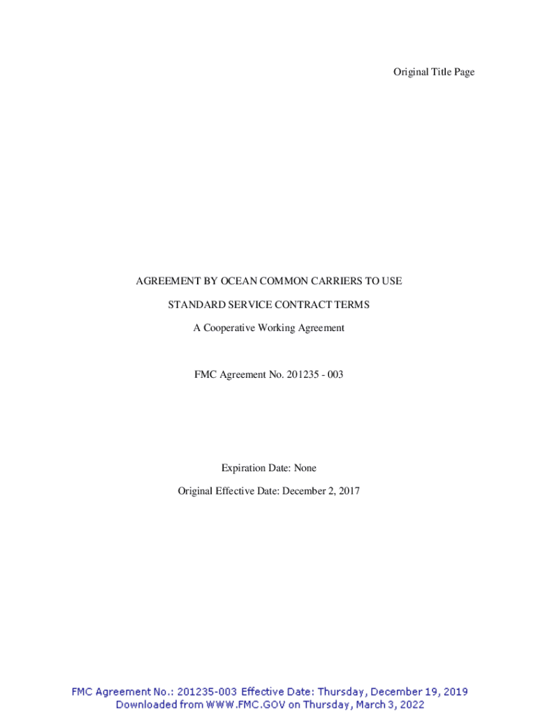 Fillable Online www2 fmc FMC Agreement on NYSHEX Forward Contract ...