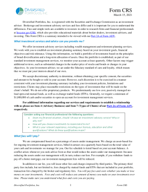 Fillable Online www.sec.govinfosmallbusForm CRS Relationship Summary ...
