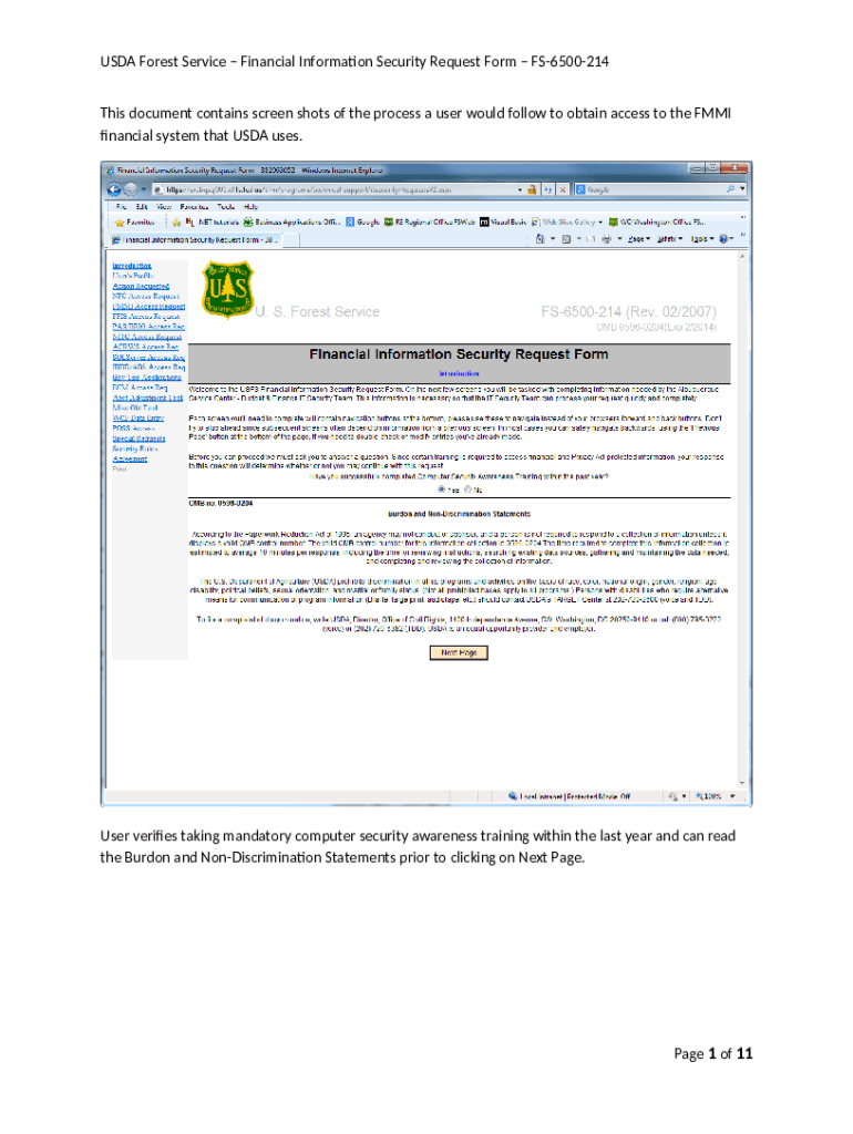 Fillable Online Form FS 6500 214 Financial Information Security Request Form Fax Email Print ...