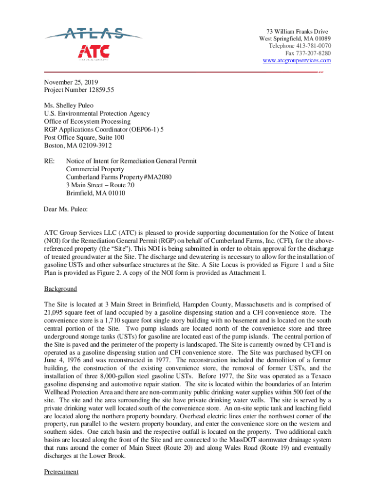 Fillable Online Re: Notice of Intent for Remediation General Permit ...