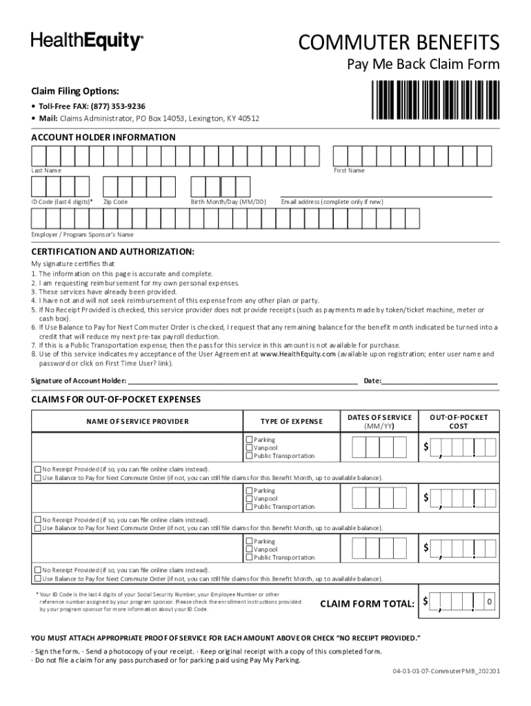 Fillable Online www.wageworks.com41734Commuter-Claim-FormWageWorks Pay ...