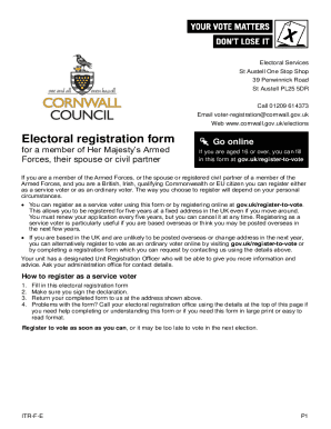 Fillable Online Electoral registration form for someone with no fixed ...