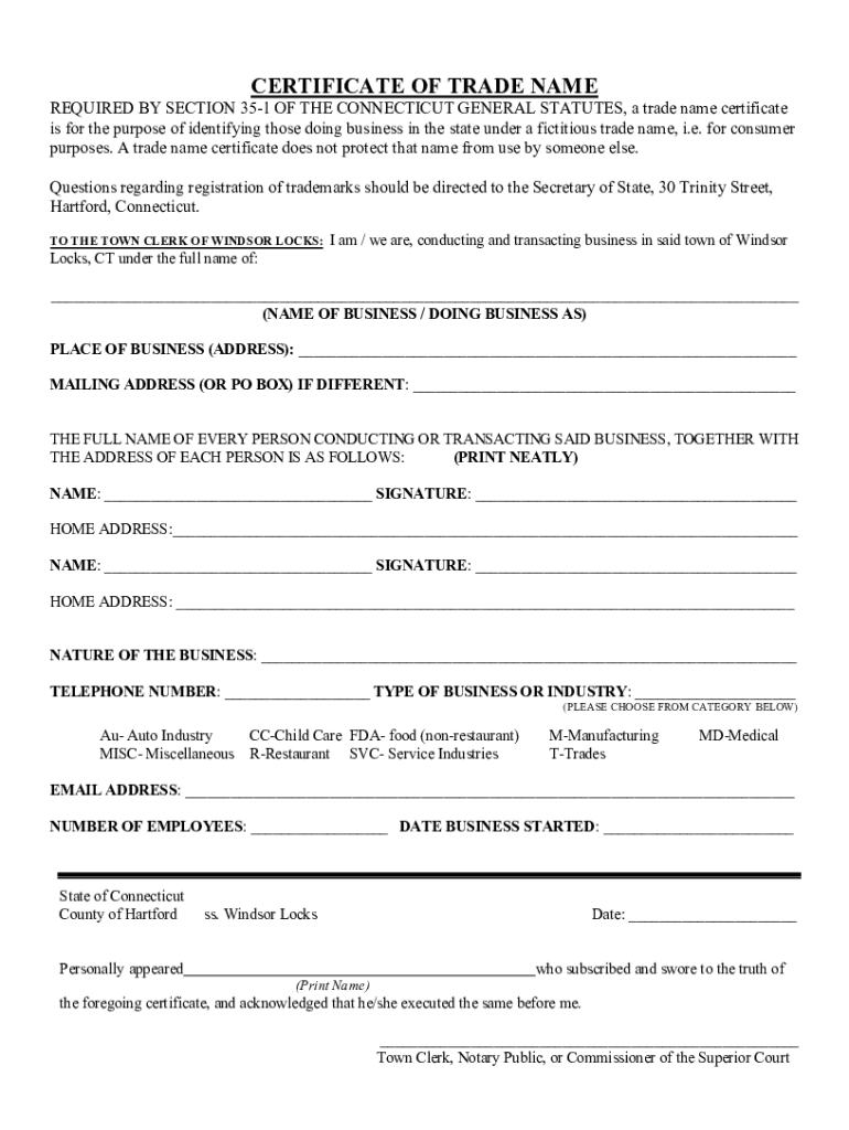 Fillable Online ONLINE VERSION -Certificate of Trade Name (002).docx ...