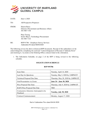 Fillable Online UMGC RFP 91786 for Employee Survey Services - Addendum ...