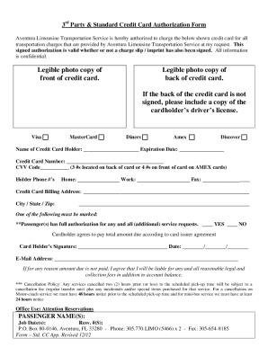 Fillable Online THIRD PARTY CREDIT CARD AUTHORIZATION FORM With: Easy ...