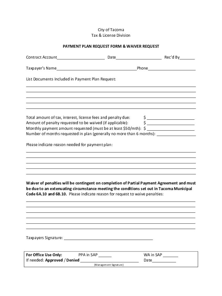 Fillable Online cms.cityoftacoma.orgTaxLicensepartialpaymentPAYMENT ...