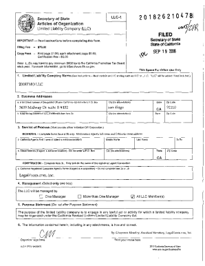 Fillable Online LLC Statement of Information SearchCalifornia ...