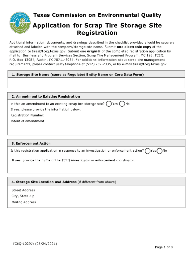 Fillable Online www.tceq.texas.govassetspublicApplication for Scrap ...