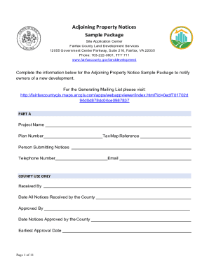 Fillable Online Adjoining Property Notice Sample Packet. Adjoining ...