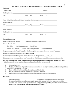 REQUEST FOR EQUITABLE COMPENSATION Doc Template | pdfFiller