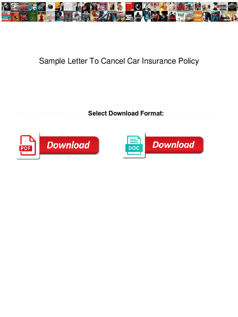 Fillable Online Sample Letter To Cancel Car Insurance Policy. Sample ...