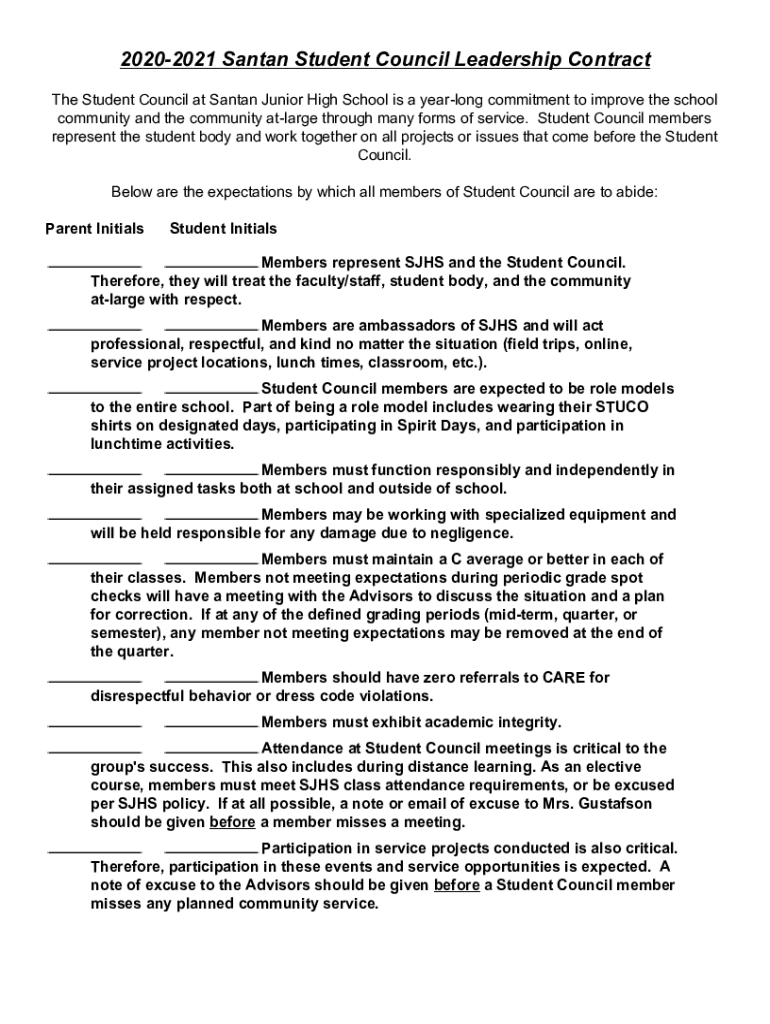 Fillable Online www.cusd80.comstudentcouncilapplicationSantan Jr. High ...
