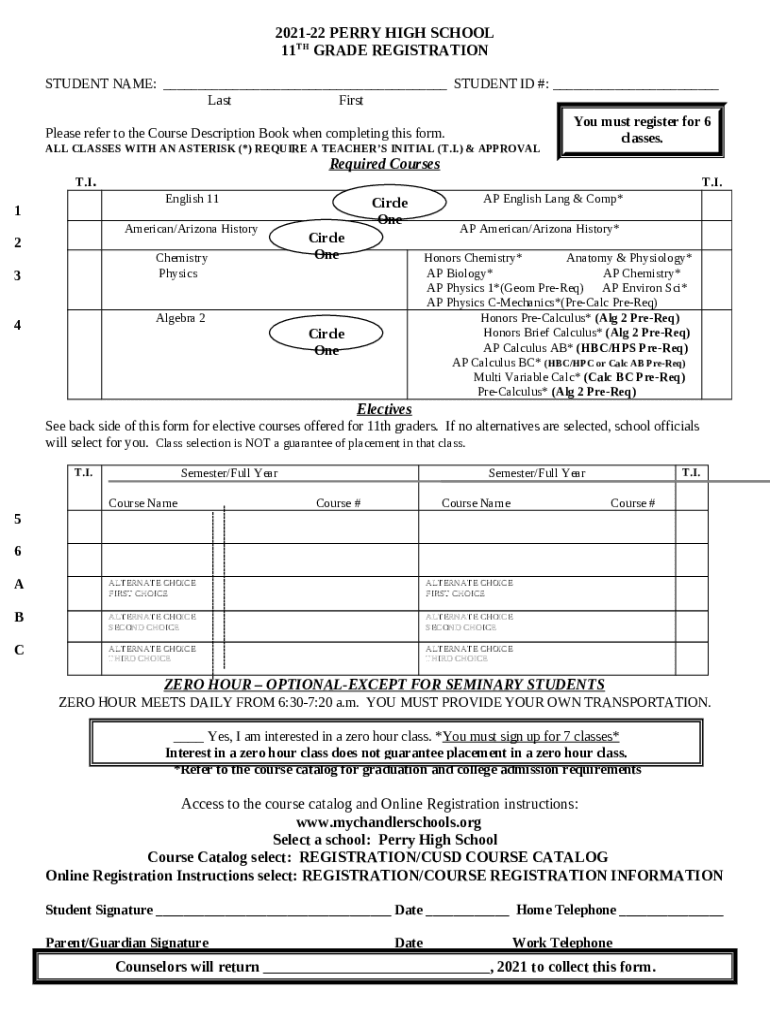 www.cusd80.com cms lib2020-21 PERRY HIGH SCHOOL 11TH GRADE REGISTRATION ...