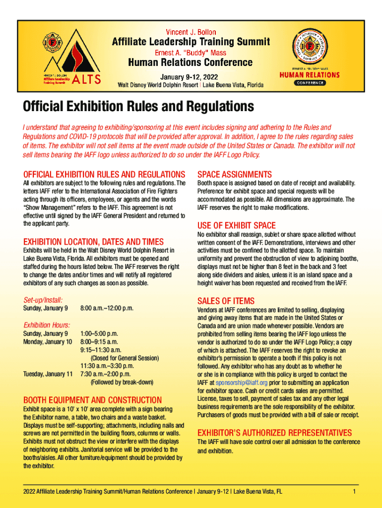 Fillable Online EXHIBITION RULES AND REGULATIONS Fax Email Print ...