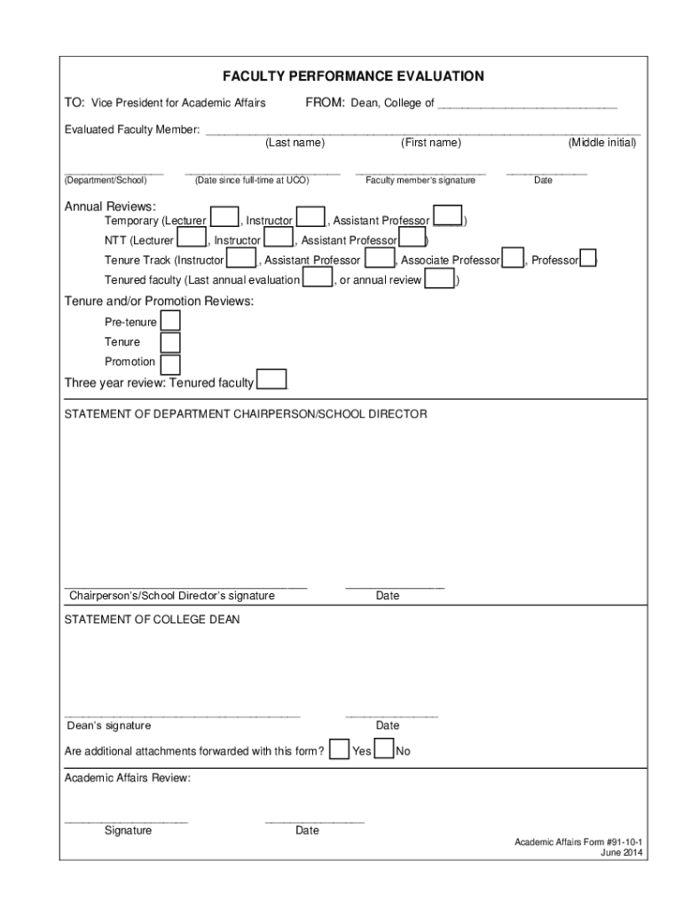 Fillable Online Faculty Performance Evaluation Fax Email Print - pdfFiller