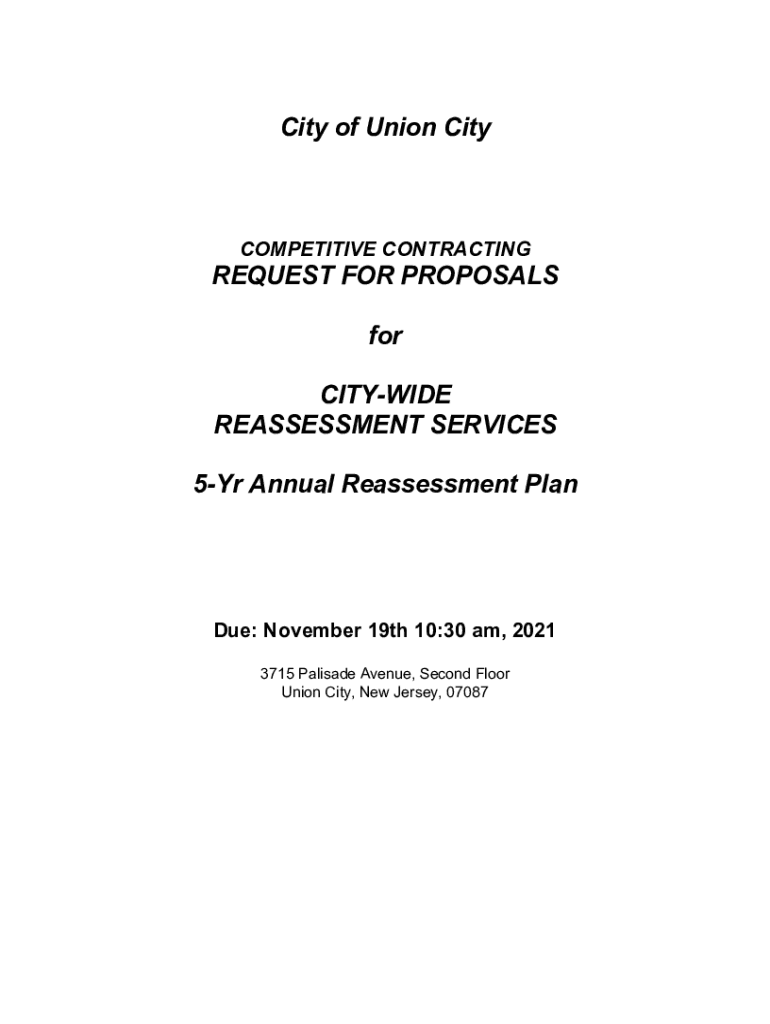 Fillable Online Notice of Request for Proposals: Town-Wide Reassessment ...