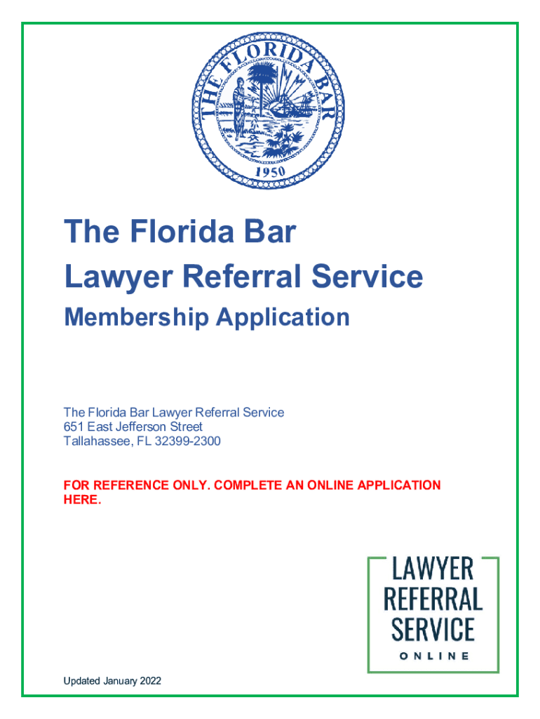 Fillable Online The Florida Bar LRS Membership Application (PDF ...