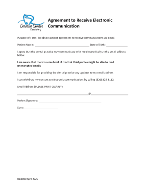 Fillable Online Electronic Communication Consent Form TemplateJotform ...